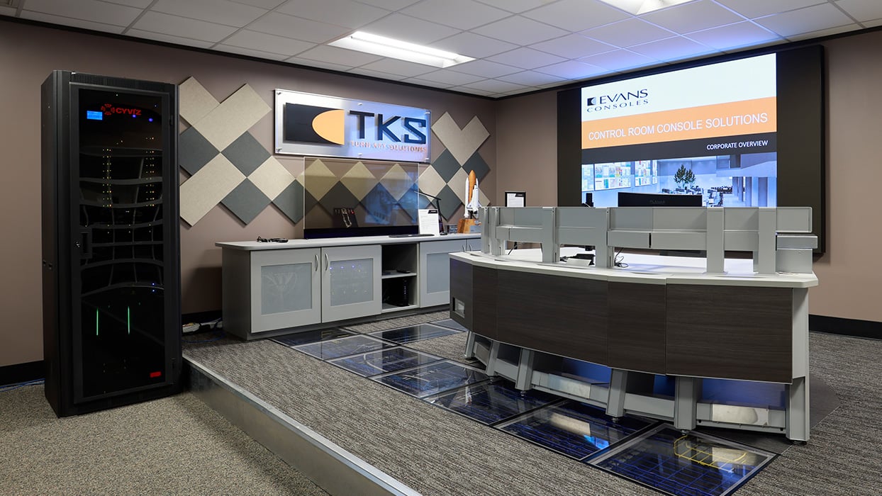 Houston Showroom with Evans Control Room Consoles & Products