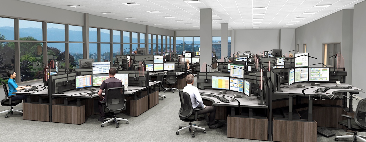 Sit-Stand Dispatch Consoles | Evans Response NEXTGen